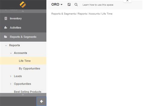 Navigation Basics Orocommerce Orocrm And Oroplatform Documentation