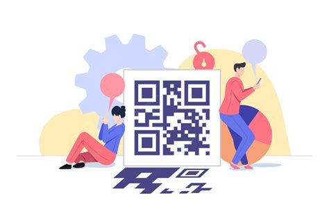 문자가 포함 된 Qr 코드 스캔 개념 무료 벡터
