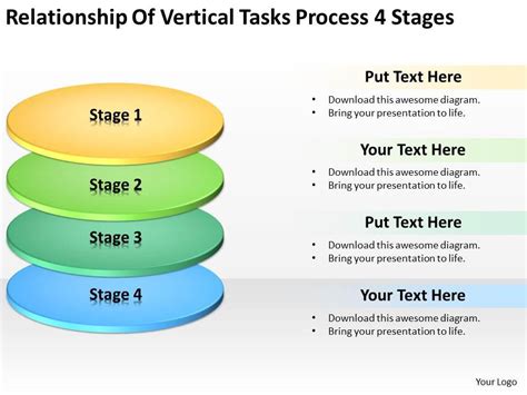 Business Process Flow Relationship Of Vertical Tasks 4 Stages Powerpoint Slides PowerPoint