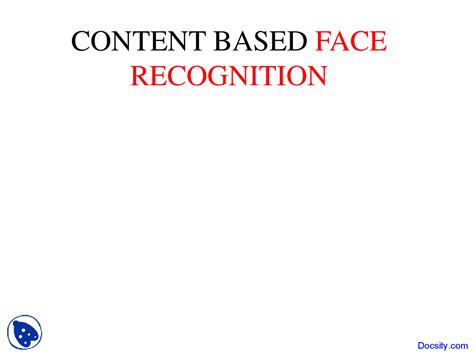 Recognition Multimedia Signal Processing Lecture Slides Docsity