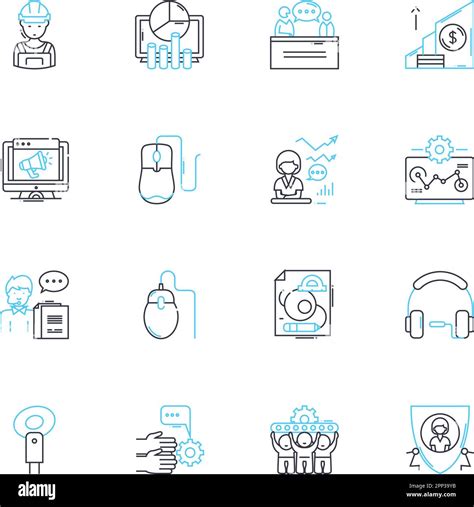 Collective Supervision Linear Icons Set Cohesion Collaboration Collaboration Synergy Unity