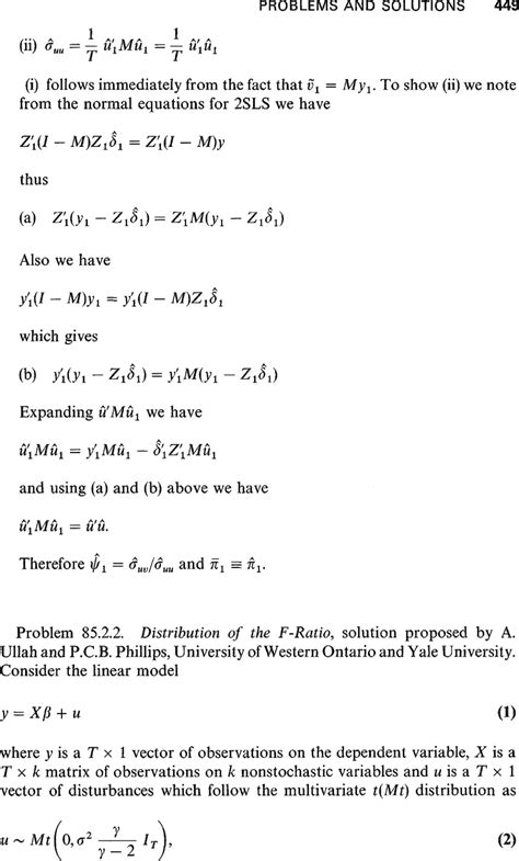 Distribution Of F Ratio Econometric Theory Cambridge Core