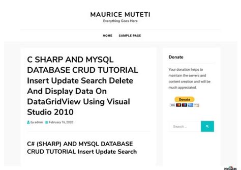 C SHARP AND MYSQL DATABASE CRUD Insert Update Search Delete And Display Data On