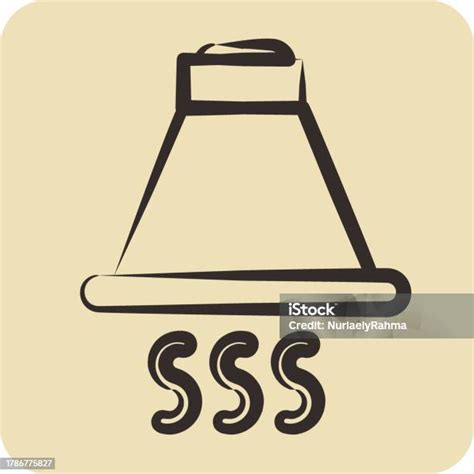 아이콘 키친 후드 주방 가전 기호에 적합합니다 손으로 그린 스타일입니다 심플한 디자인 편집 가능 공기 오염에 대한 스톡 벡터