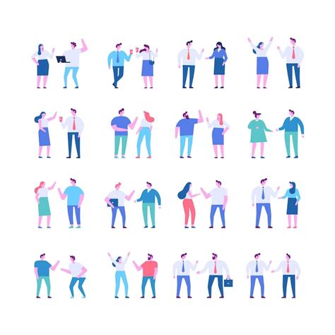 Premium Vector Tiny People Talking Flat Vector Illustration Set