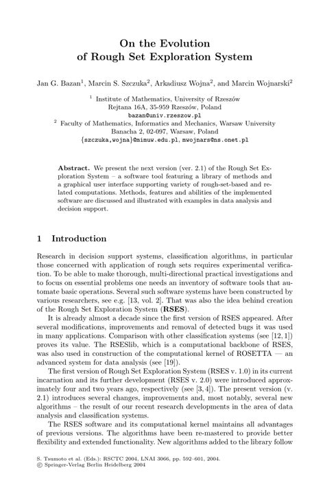 pdf on the evolution of rough set exploration system