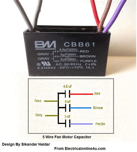 Ceiling Fan 3 Wire Capacitor Wiring Diagram