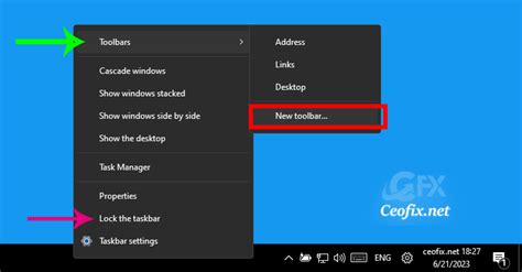 How To Add ToolBar To The Taskbar On Windows