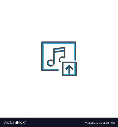 Music Player Icon Design Interaction Line Vector Image