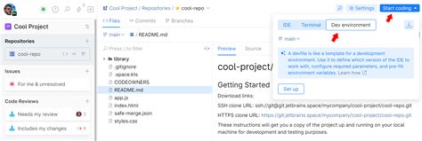 dev environments jetbrains space documentation