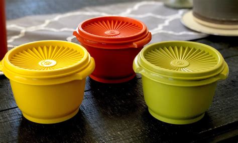 Tupperware Harvest Color 886 Bowls With Lids Vintage Tupperware Bowls