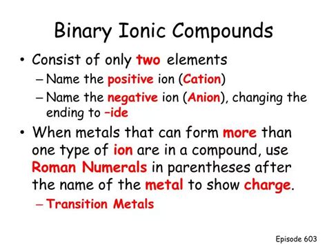 Ppt Binary Ionic Compounds Powerpoint Presentation Free Download