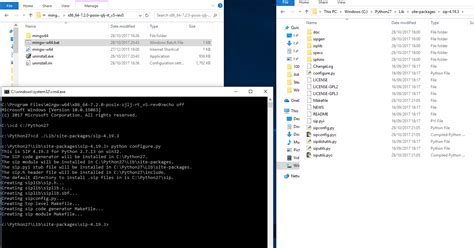 Installing Sip For Python 27 On Windows 10 Stack Overflow