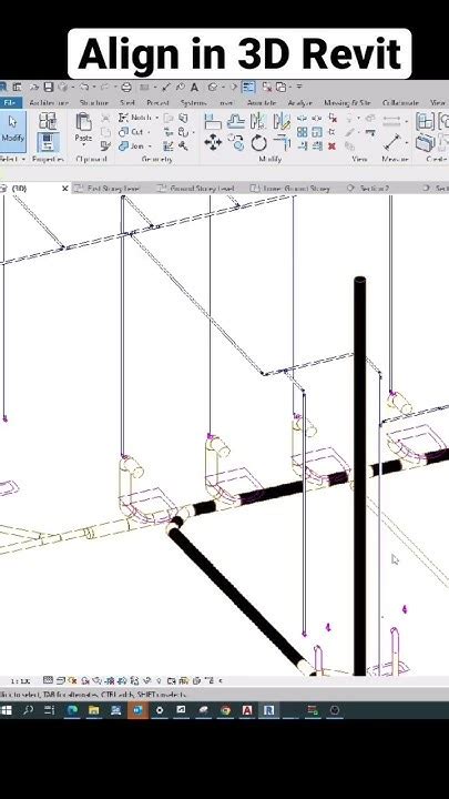 Aligning pipes in 3D View using Revit #revit #mep #shorts - YouTube