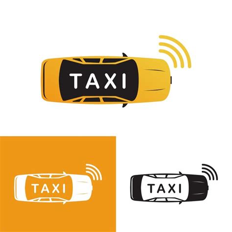 배달 택시 로고 일러스트 벡터 택시 서비스 아이콘입니다 프리미엄 벡터