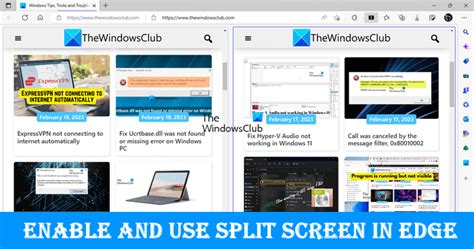 Enable And Use Split Screen In Chrome Or Edge Browser