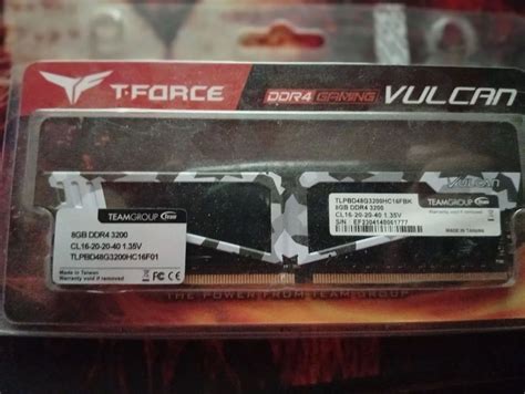 Memória Ram Tforce Ddr4 8gb 3200mhz Vulcan Memória Ram Tforce Ddr4 8gb 3200mhz Vulcan