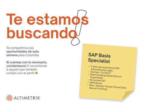 Altimetrik Colombia On Linkedin Sap Altimetrik Developer Sap Opportunities Engineer