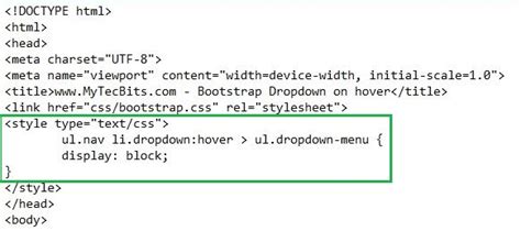 Bootstrap Drop Down Menu On Mouse Hover My Tec Bits
