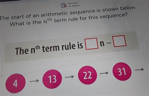 solved calculator not allowed the start of an arithmetic sequence is