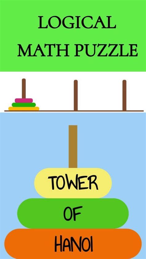 Tower Of Hanoi Logical Math Puzzle Maths Puzzles Tower Of Hanoi Math