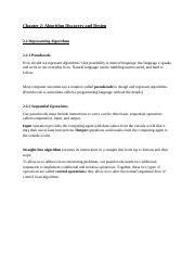 Discovering And Designing Algorithms Pseudocode And Sequential Course Hero