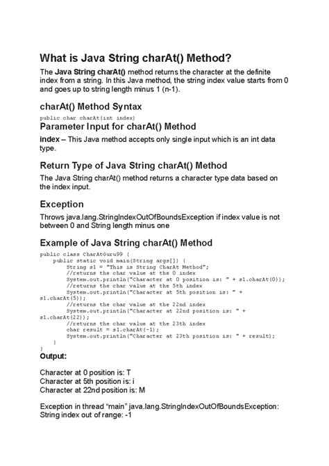What Is Java String Char At What Is Java String Charat Method The Java String Charat