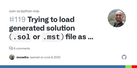 Trying To Load Generated Solution `sol` Or `mst` File As A Mip Start · Issue 119 · Coin Or