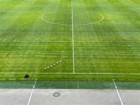 Football Stadium Field With Grass Stock Image Image Of League