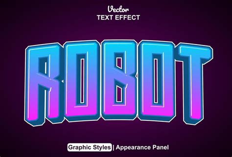 robot text effect with graphic style and editable 17413213 vector art at vecteezy