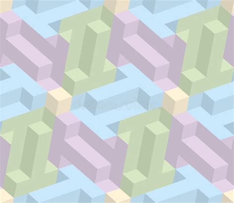 Isometric Seamless Pattern 3d Optical Illusion Background Stock Vector Illustration Of
