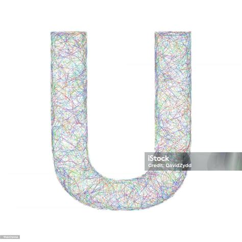 Colorful Sketch Font Design Letter U Stock Illustration Download