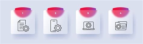 Setting Icon Set Gear Cogwheel File Folder Data Computer