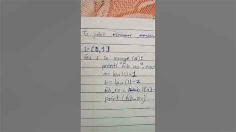 How To Print Fibonacci Series In Pythonpython Youtube