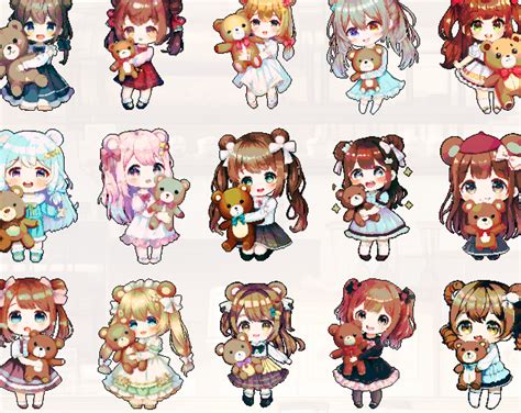 Teddy Bear Girls Sprite Pack By Masuone