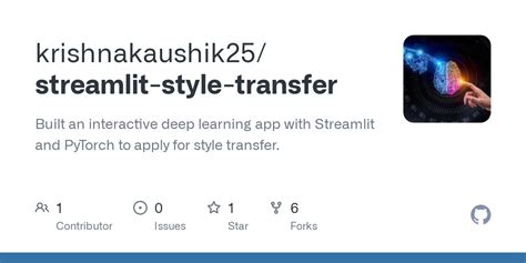 Github Krishnakaushik25streamlit Style Transfer Built An