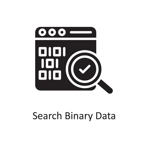 Search Binary Data Vector Solid Icon Design Illustration Business And Data Management Symbol On