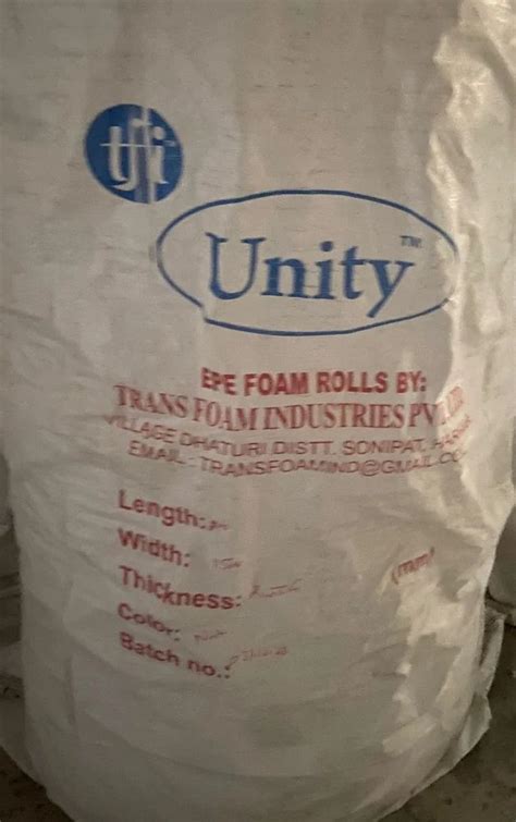 Unity Epf Foam Roll Supplier 3 Mm At ₹ 1900roll In Agra Id