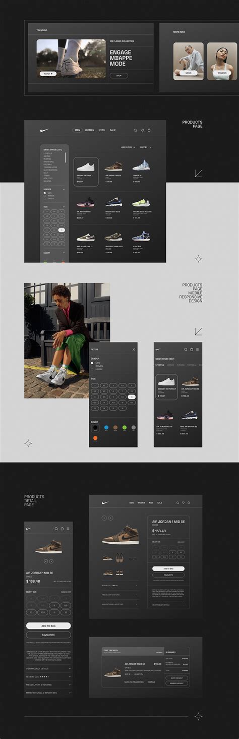 nike web ui design concept on behance
