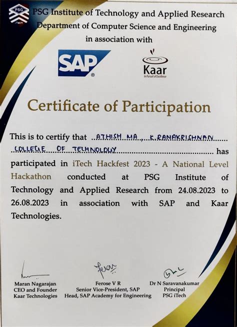 athish ma on linkedin hackathon psgtech innovation