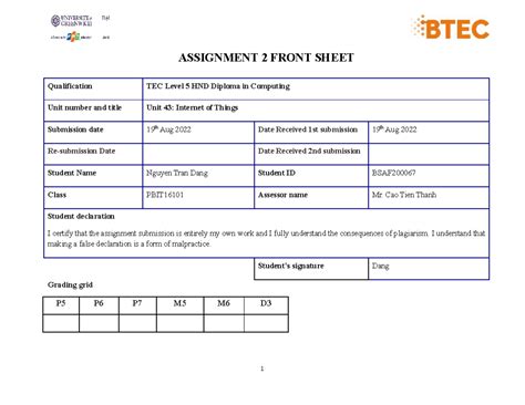 asm2 io t nguyen tran dang assignment 2 front sheet qualification tec