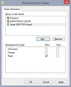 Allow Anonymous Access To A Windows File Share Kannekens