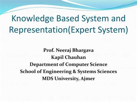 Knowledge Based Systemexpert System Pptx Artificial Intelligence