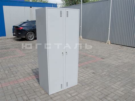 Шафа металева для одягу двосекційна збірна розбірна ціна