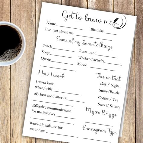 Coworker Questions Printable Coworker Printable Office Activities