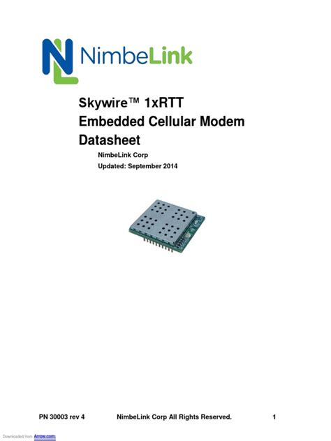Data Sheet Skywire Embedded Cellular Modem 1xrtt Pdf Electrical Connector Computer