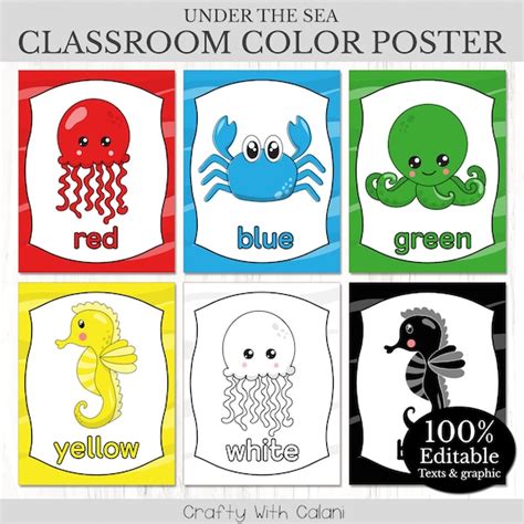 Color Poster Classroom Decoration Ocean Classroom Under The Sea