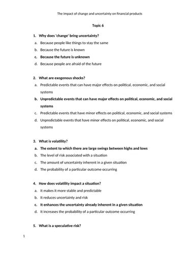 unit 4 multiple choice tests teaching resources