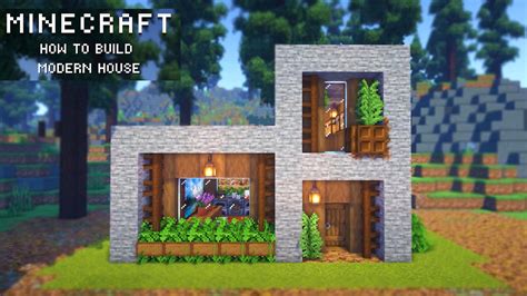 Minecraft Easy Modern Stone House Tutorial Youtube