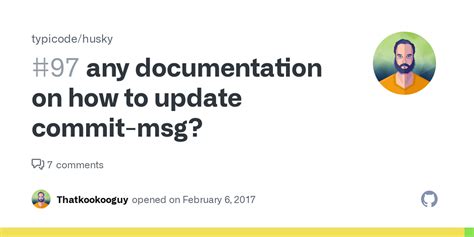 Any Documentation On How To Update Commit Msg Issue 97 Typicode